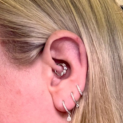 Pierced Earring Set Silver Stacking Earring Set Minimal Ear Stack for ...