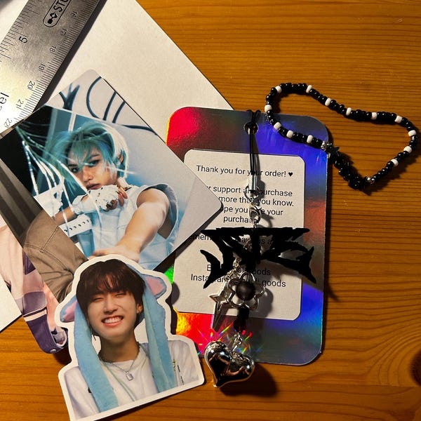 Stray Kids Laser Cut ATE Logo Lightstick Charm Tour Bag Accessory Fan ...