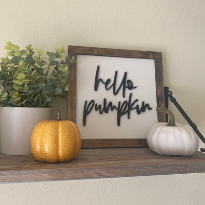 Fall Wood Sign, Hello Pumpkin Sign, Fall Home Decor, Fall Farmhouse ...