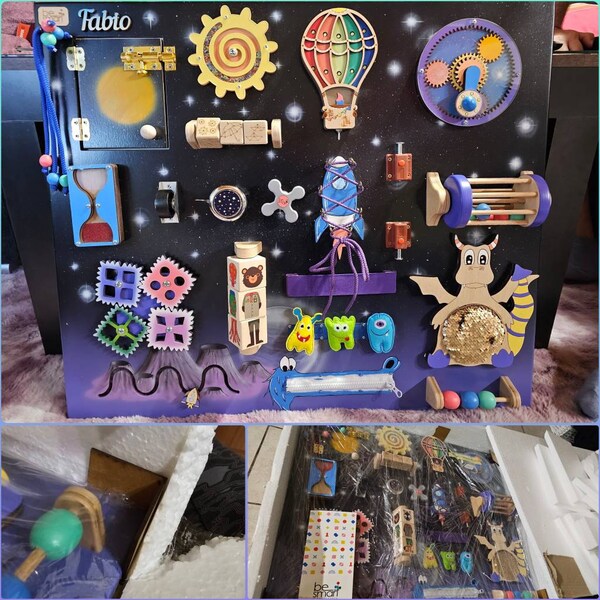 Busy Board Space Theme | Busyboard | Sensory Board | Travel Busy Board ...