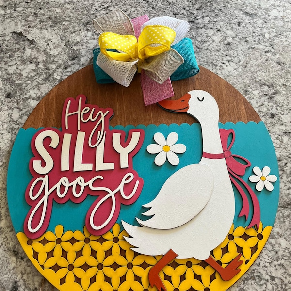 Silly Goose Door Hanger SVG: Laser Cut File, Funny Porch Sign - Etsy