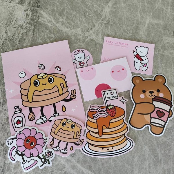 Plush Pastries 6x6 Square Art Print Plush Print/kawaii Pastries/cute ...