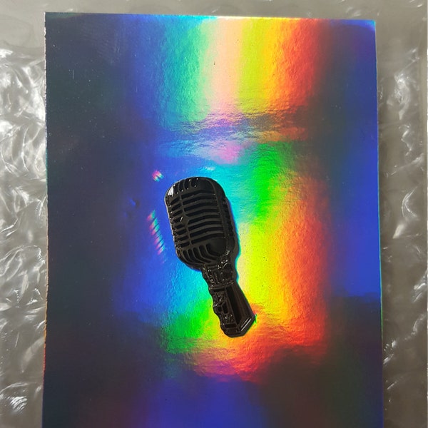 Vintage Microphone Enamel Pin (silver) - Etsy