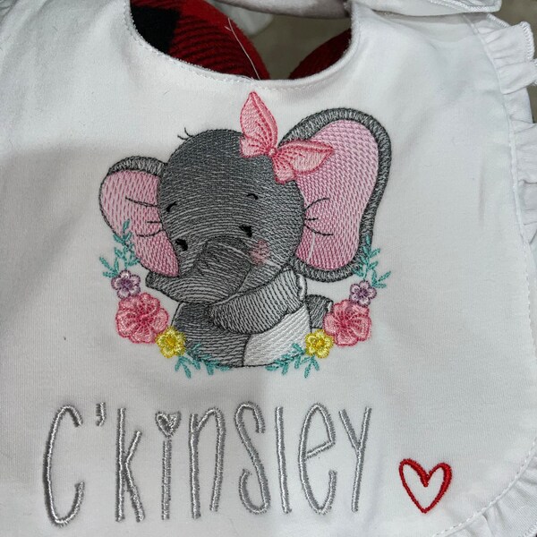 Elephant Girl Embroidery Design - Baby Machine Embroidery File - PES ...