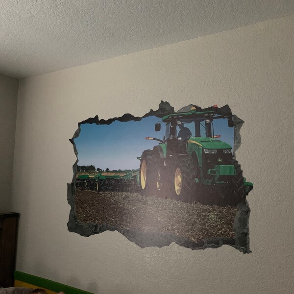 Tractor Wall Decal 3D Art Stickers John Deere Farm Tractor Vinyl Wall ...