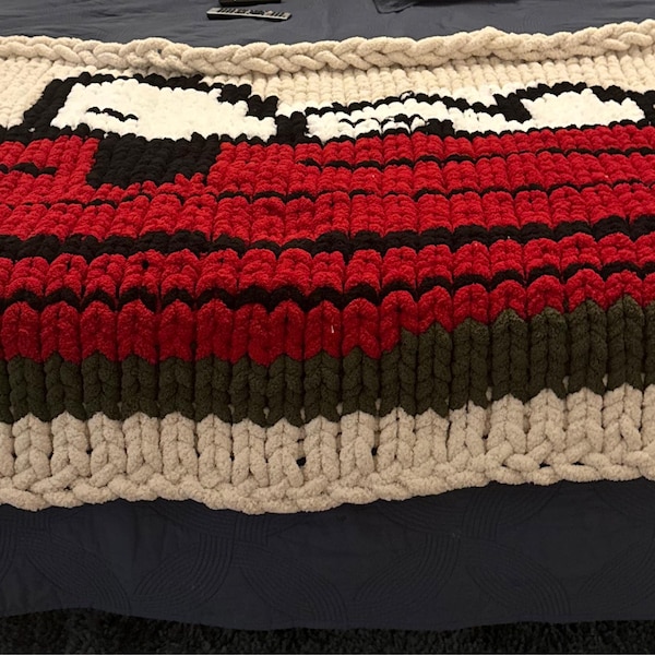 Bluey Hand Knitted Chunky Blanket - Etsy