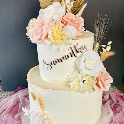 Cursive Acrylic Custom Cake Name Tags Cake Charms Place - Etsy