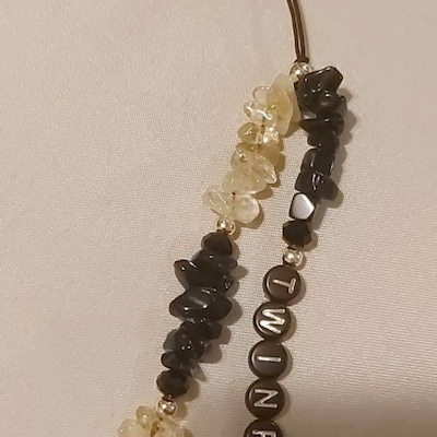 Black Obsidian Gemstone Phone Strap Charm, Healing Crystals Citrine ...