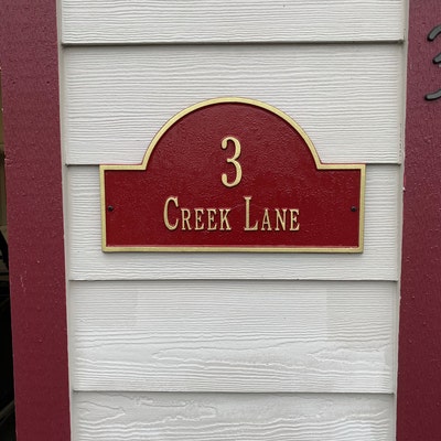 Metal Address Plaque Personalized Cast With Arch Top large - Etsy