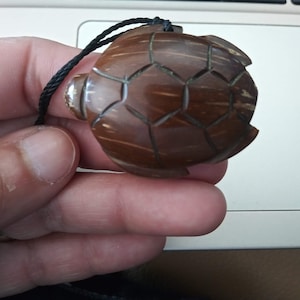 Hand-carved Wood Turtle Necklace - Etsy
