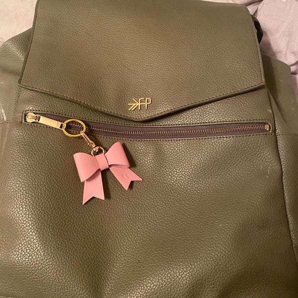 Nappa Leather Mini Bow Keychain, Personalized Lovely Bow Keyring, Bag ...
