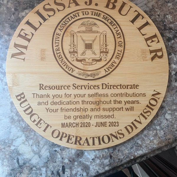 U.S Army Retirement Laser Engraved Display - Etsy