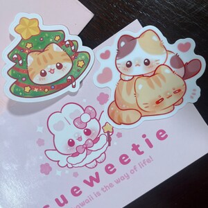 Shiba Inu Calico Cat Waterproof Vinyl Stickers Kawaii Chibi Art Kitten ...