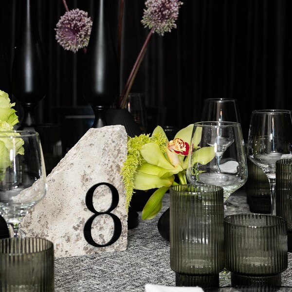 White Marble Stone Wedding Table Numbers, Marble Sign, Natural Stone ...