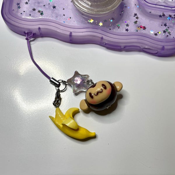 Blueberry Monkey Handmade Polymer Clay Phone Charm / Bag Charm ...