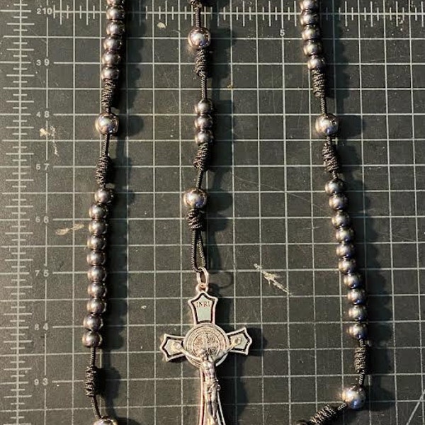 Indestructible Rosary Heavy-duty Gunmetal Beads and 2.5 Benedict ...