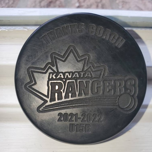 Custom Engraved Hockey Puck, Year End Player Coach Gift, Team Logo ...