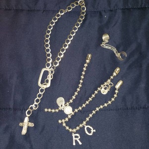 Womens Chunky Padlock and Key Ball Chain Bracelet, Silver Ball Chain ...