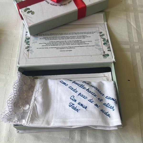 Elegant Lace Wedding Handkerchief, Embroidered Wedding Napkins, Father ...