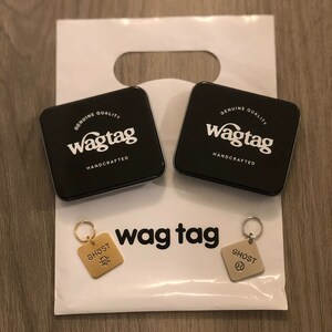 Dog Tag, Square Dog Tag, Brass Dog Tag, Pet ID Tags, Personalized Dog ...