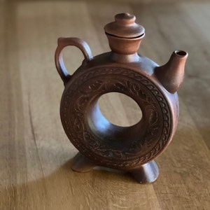 Handmade Ceramic Pot With Handles and Lid Red Clay Saucepan | Etsy