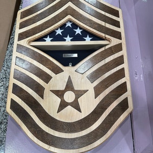 Cmsgt Chevron Shadow Box Made to Order - Etsy
