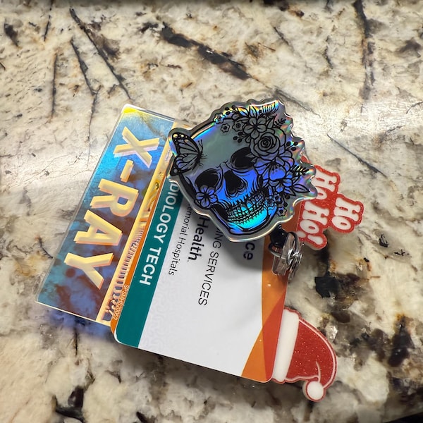 Holographic Floral Skull X-ray Marker Set Skeleton Xray Markers With ...