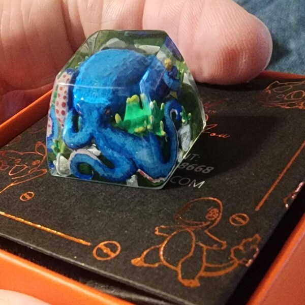 Octopus Artisan Keycap, Keycap, Keycaps Resin, Keycap Handmade SA and ...