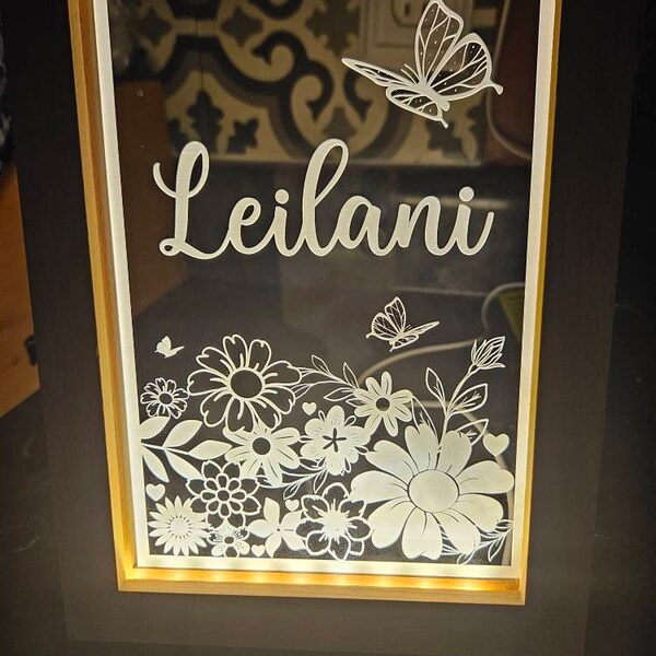 Garden and Floral LED Photo Frame Lamp | Personalized Light-up Name ...
