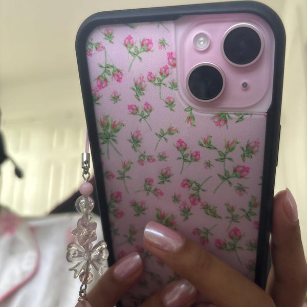 Pink Phone Charm Cute Beaded Keychain Aesthetic Phone Straps Y2k Star ...