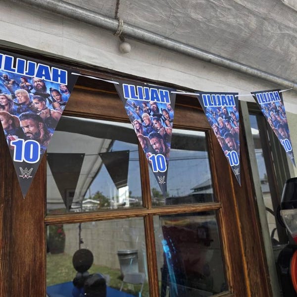 Personalised WWE Bunting, 6 Flags, Birthday, Party - Etsy