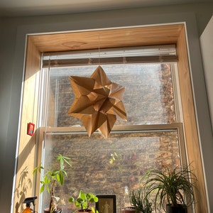 Kraft Paper Star Snowflakes Set of 5/handmade, Paper Ornament/paper Bag ...