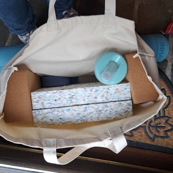 Yoga Tote Bag With Yoga Mat Pocket, Pilates Yoga Mat Bag, Organic ...