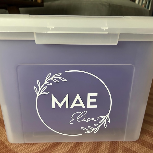 KIDS Vinyl Name Decal, Milestone Tote Decal, File Box Decal, School ...