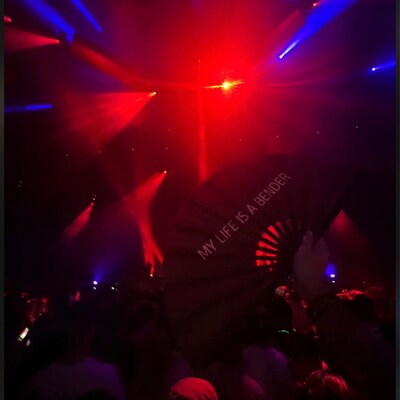 Pink Moo Moo Fan / Large Fan / Rave Accessory / Hand Fan / - Etsy