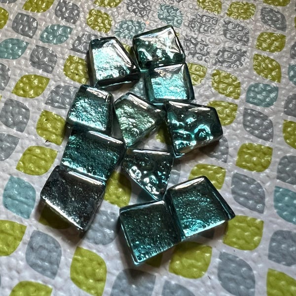 Jade Green Mini Rectangles Mosaic Tiles 50g Ceramic in Mix of 3 Sizes 1 ...