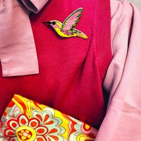 Embroidered UFO, Alien Brooch, Beaded Brooch, Flying Object, Alien ...