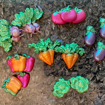VEGETABLES MOLD Carrot, Radish, Pepper, Tomato, Cabbage Silicone ...