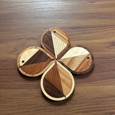 Wood Inlay Birds Coaster Set of 4 Chickadees. Animal Coasters Home ...