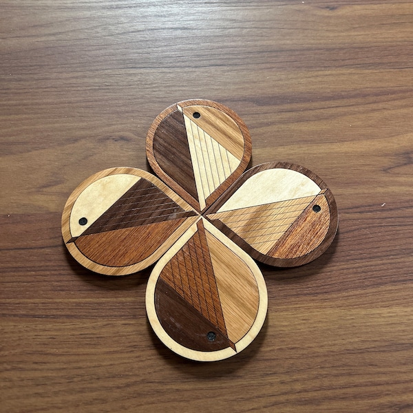 Wood Inlay Birds Coaster Set of 4 Chickadees. Gift for Bird Lovers ...