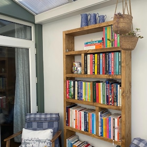 Industrial Style Bookcase Scaffold Board on Steel Tube, Reclaimed ...