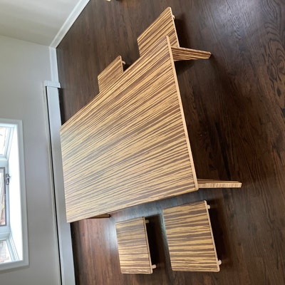 Square Mid Century Modern Coffee Table Low Coffee Table Floor Table ...