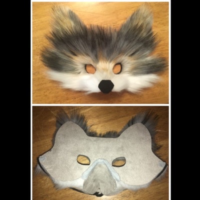 Grey Wolf Faux Fur Mask, Handmade - Etsy