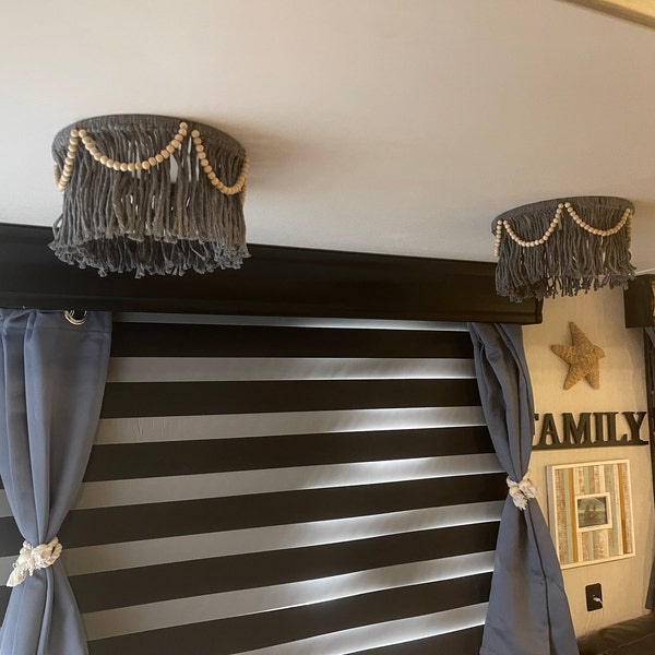 RV Light Cover, Handmade Boho Camper Trailer Decor | RV Light Covers ...