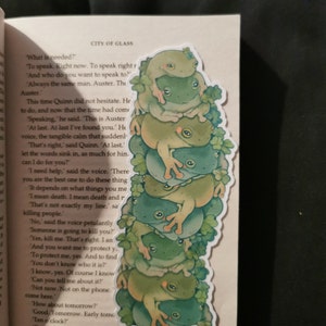 Frog Stack Bookmark Frog Art Cute Bookmark Laminated - Etsy