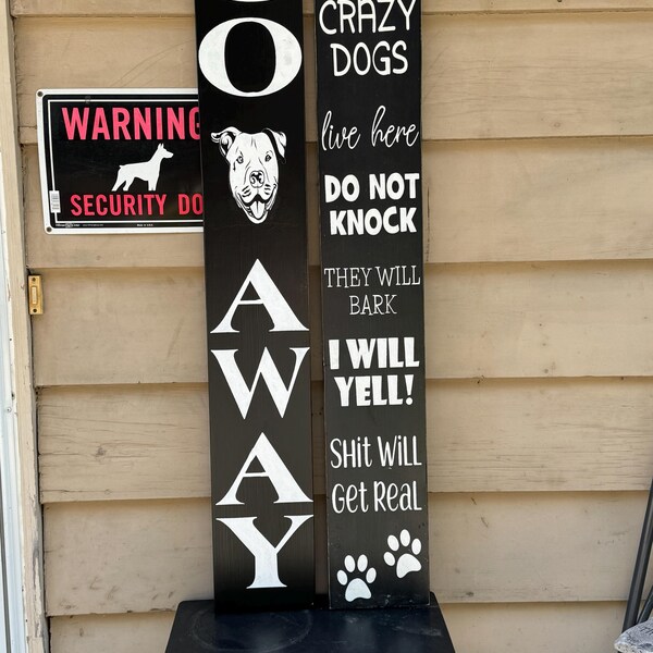 Go Away Porch Sign Vertical Wood Unwelcome Sign Entryway Sign ...
