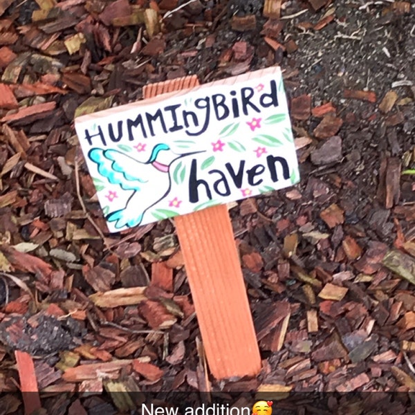 Hummingbird Haven Sign, Hummingbird Wooden Sign, Flower Garden Sign ...