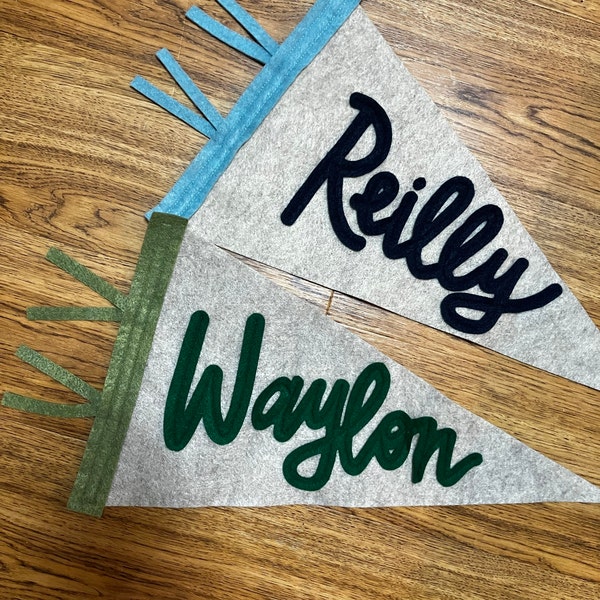 Cursive Name Pennant (beige) | Calligraphy Modern Cursive Script Sign ...