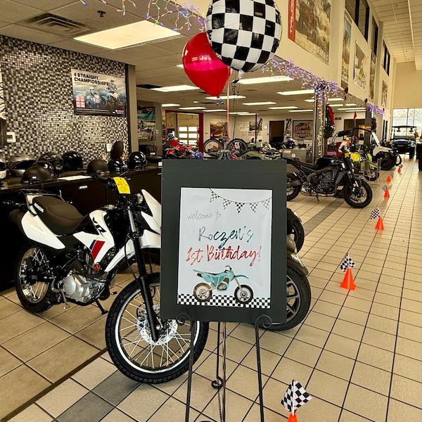 Dirt Bike Welcome Sign Template | Editable TWO Fast Birthday Party ...