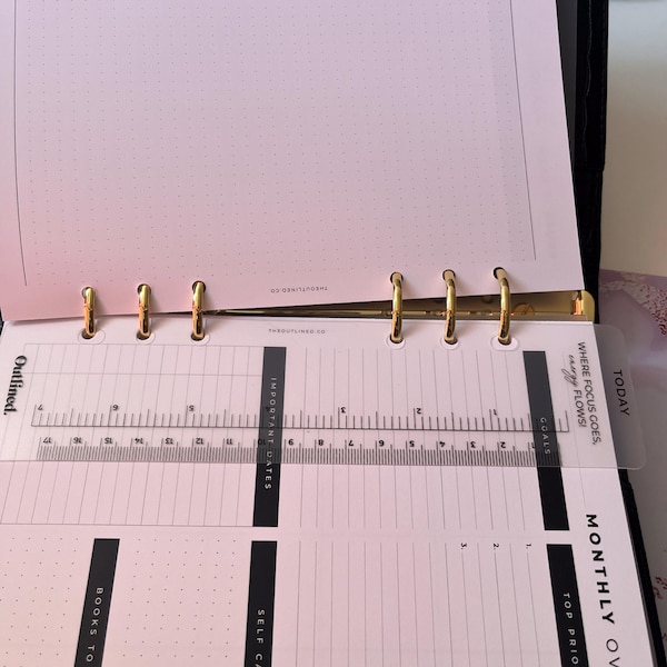 Black Leather A5 Planner Cover | Refillable 6-ring A5 Binder | Pebbled ...